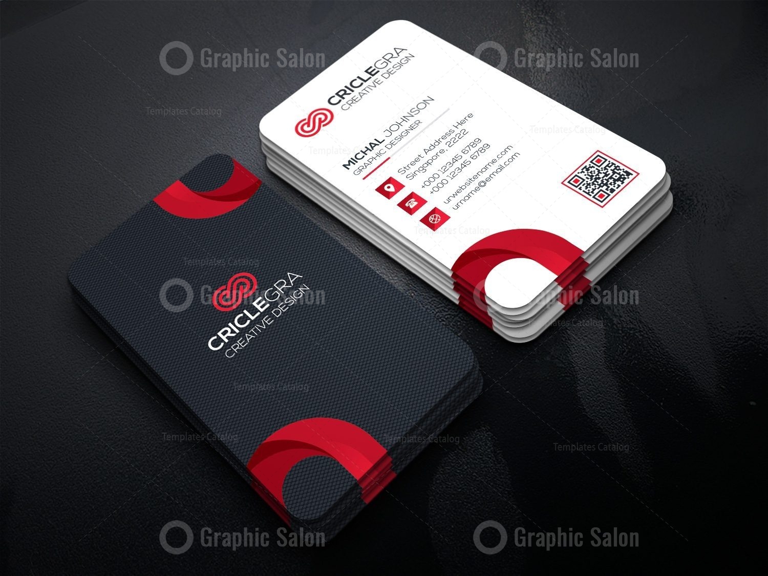 Stylish Technology Business Card Design - Graphic Templates