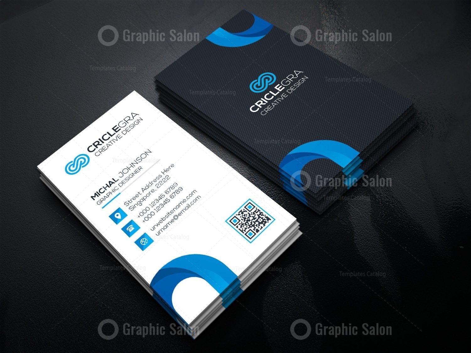 Stylish Technology Business Card Design - Graphic Templates