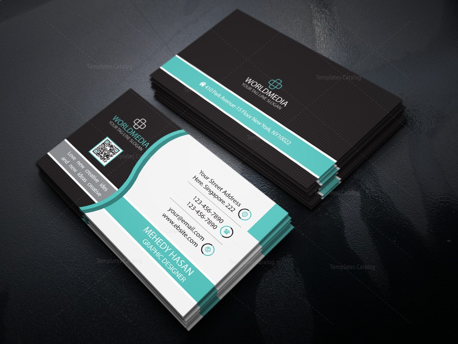 Stylish Visiting Card Design Template in EPS Format - Graphic Templates