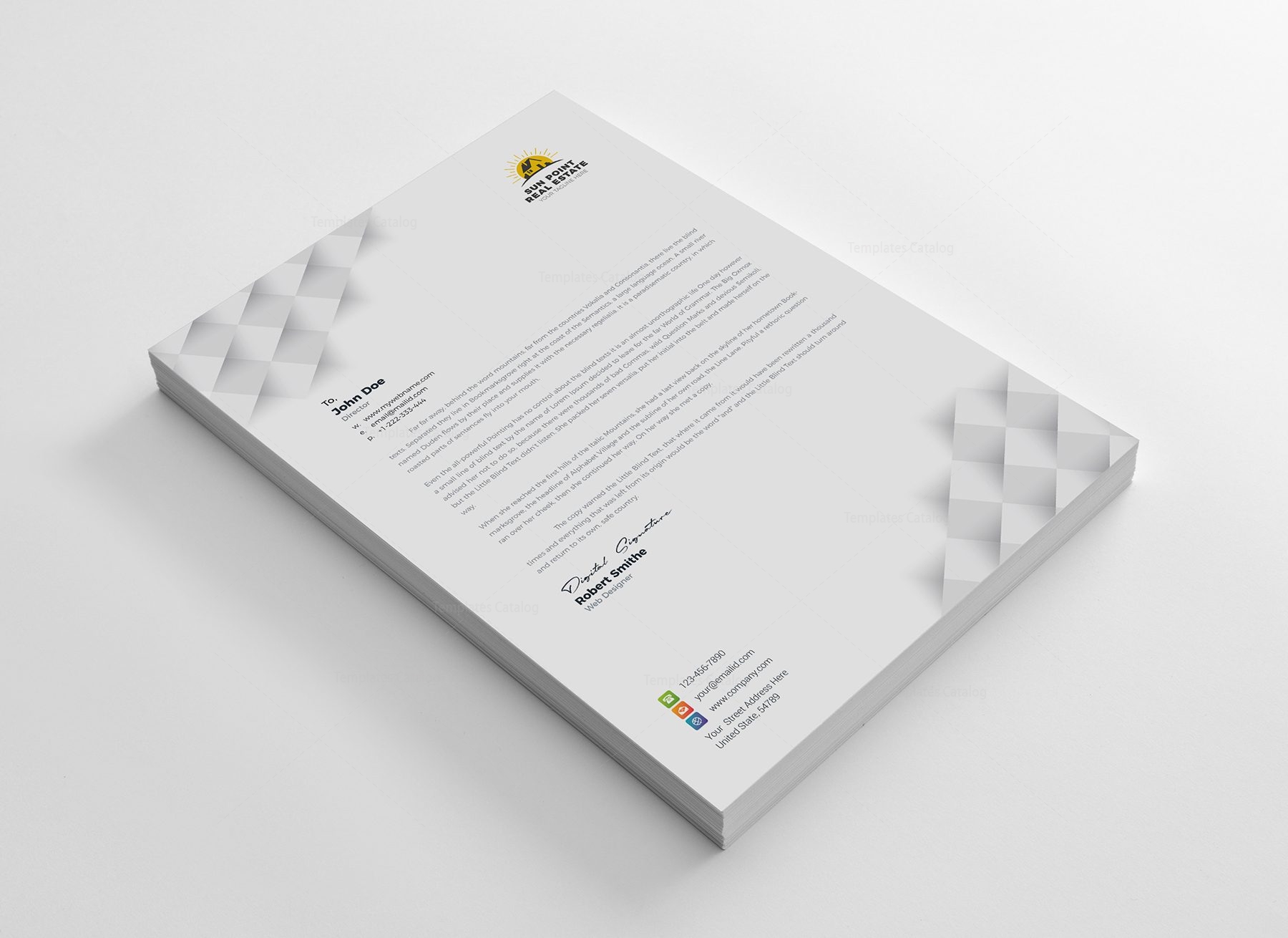 Sun Corporate Letterhead Design Template - Graphic Templates