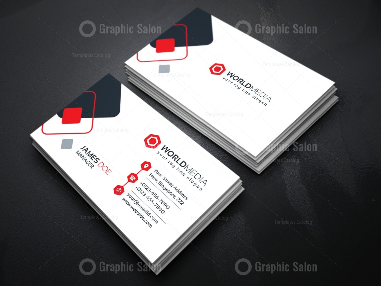 Technology Company Business Card Template - Graphic Templates