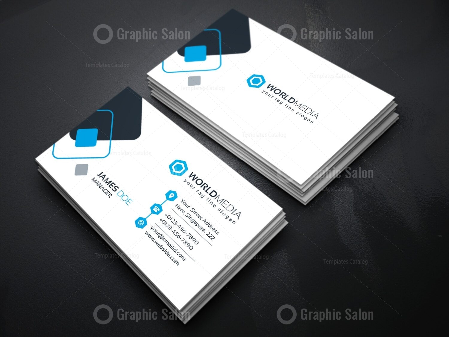 Technology Company Business Card Template - Graphic Templates