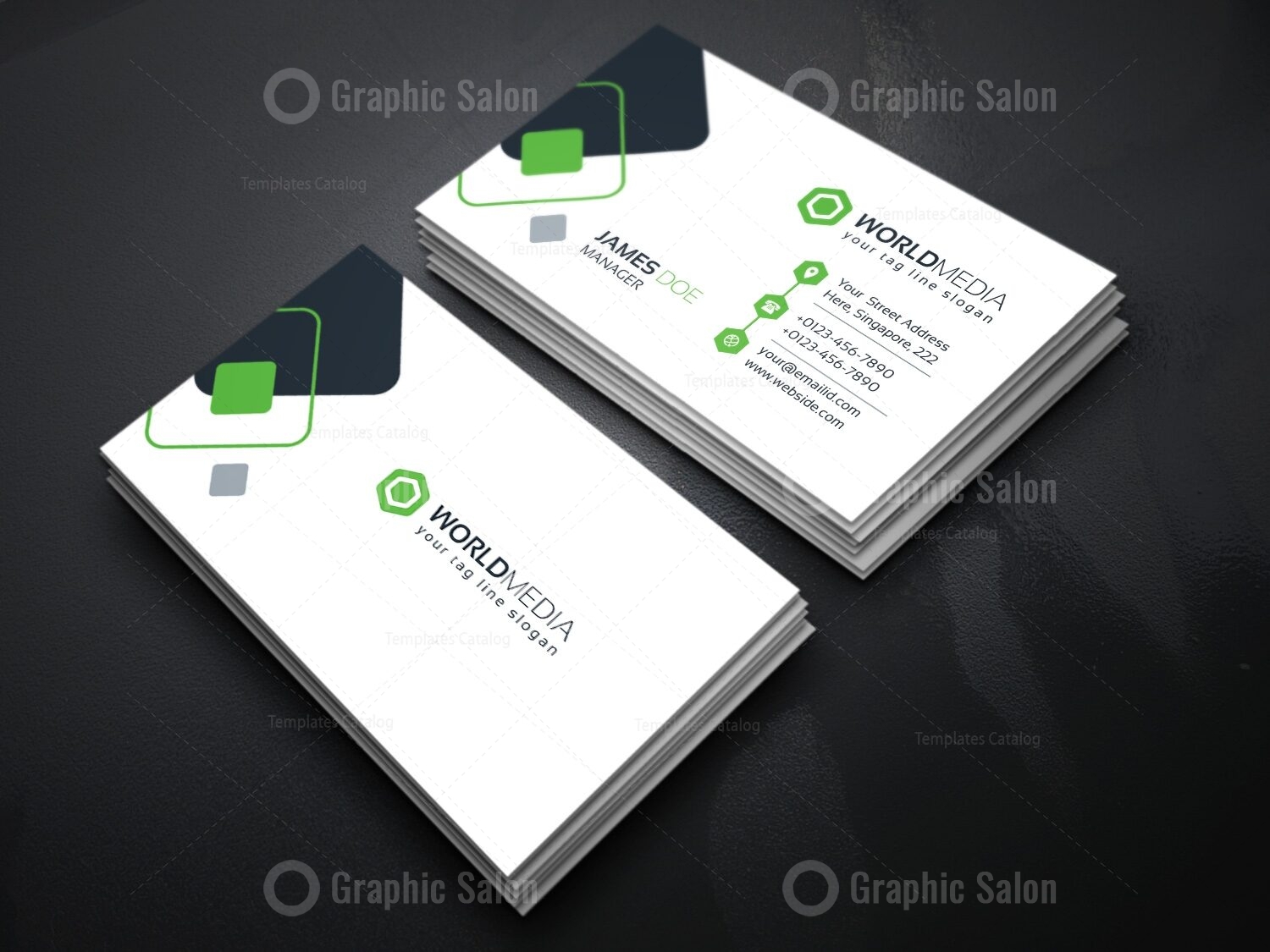 Technology Company Business Card Template - Graphic Templates