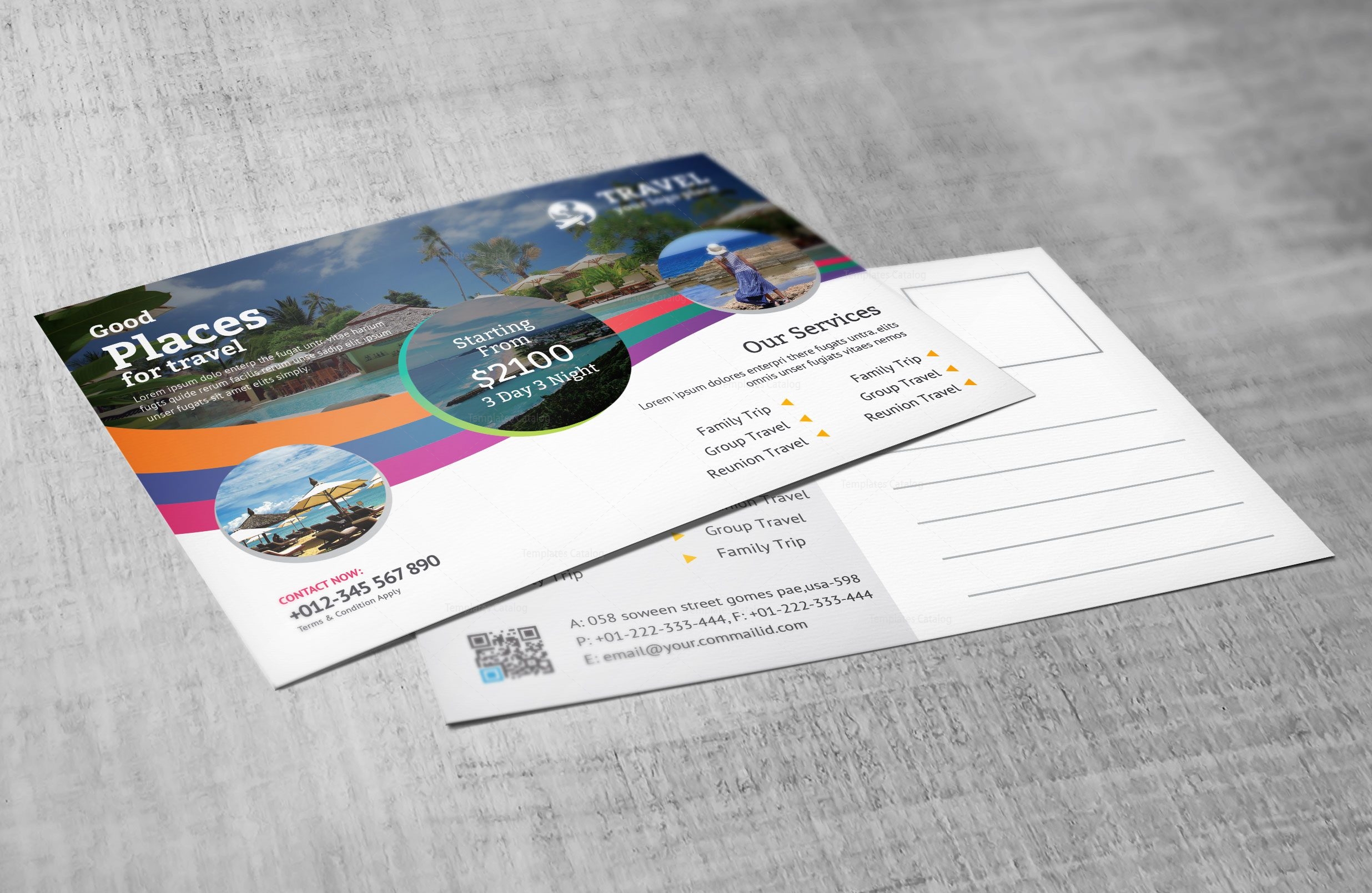 Travel Postcard Design - Graphic Templates
