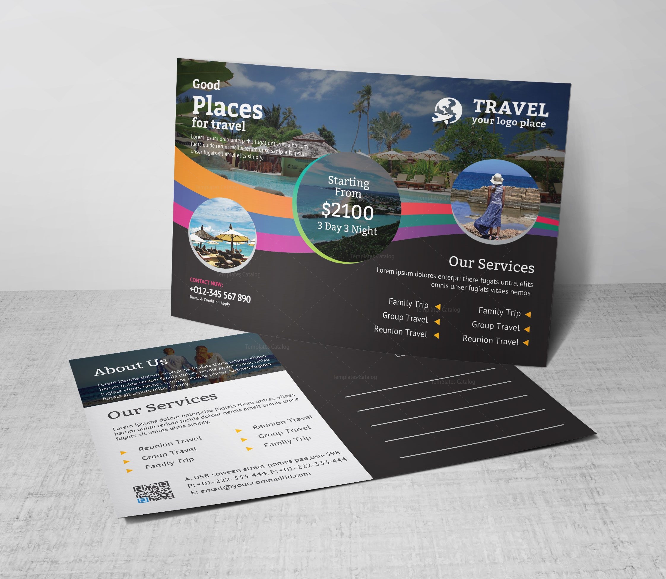 Travel Postcard Design - Graphic Templates