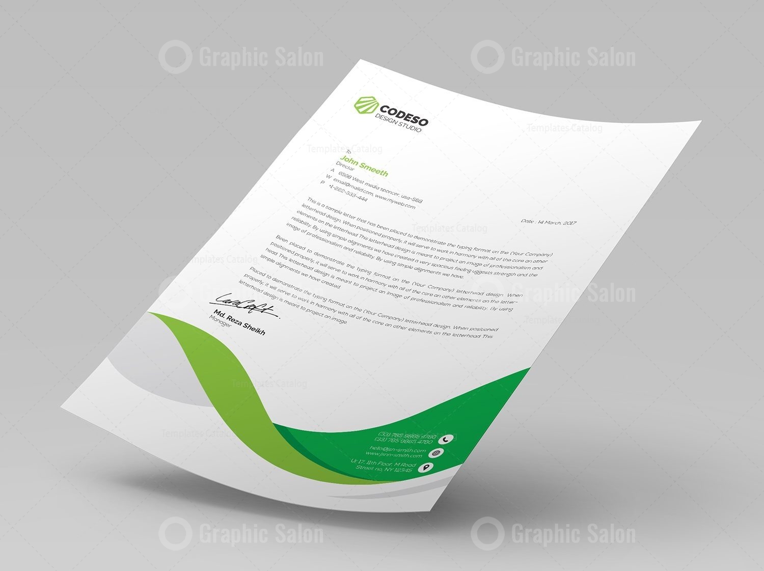 US Letter Size Letterhead Template - Graphic Templates