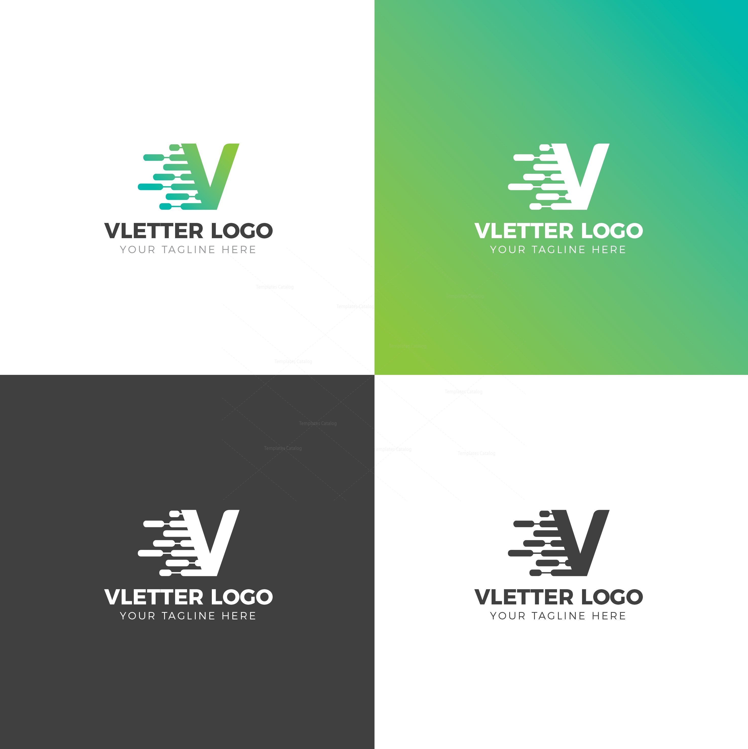 V Creative Logo Design Template - Graphic Templates