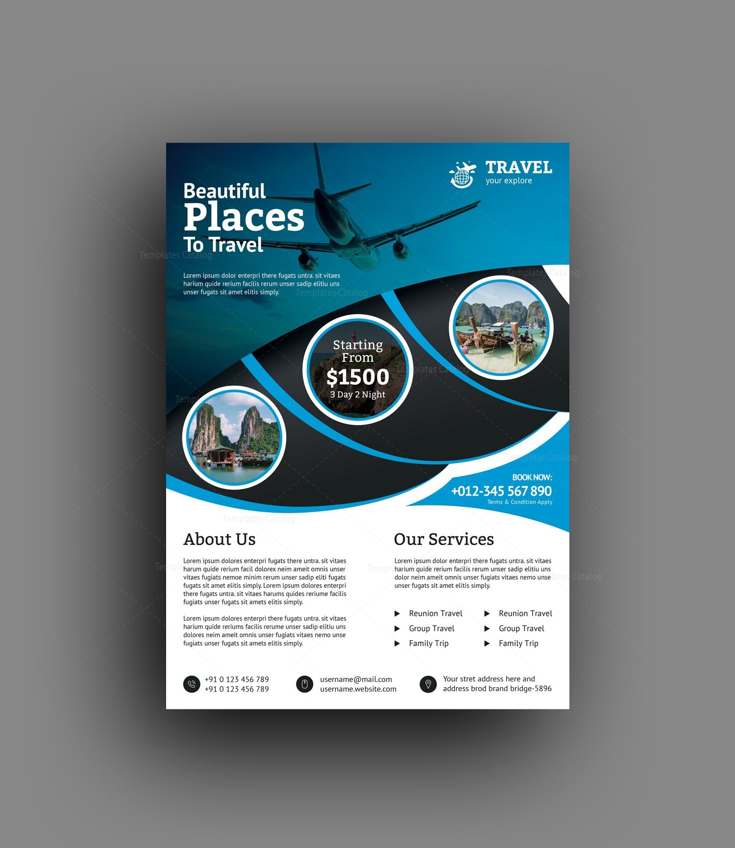 Versatile Travel Agency Flyer Design Template - Graphic Templates