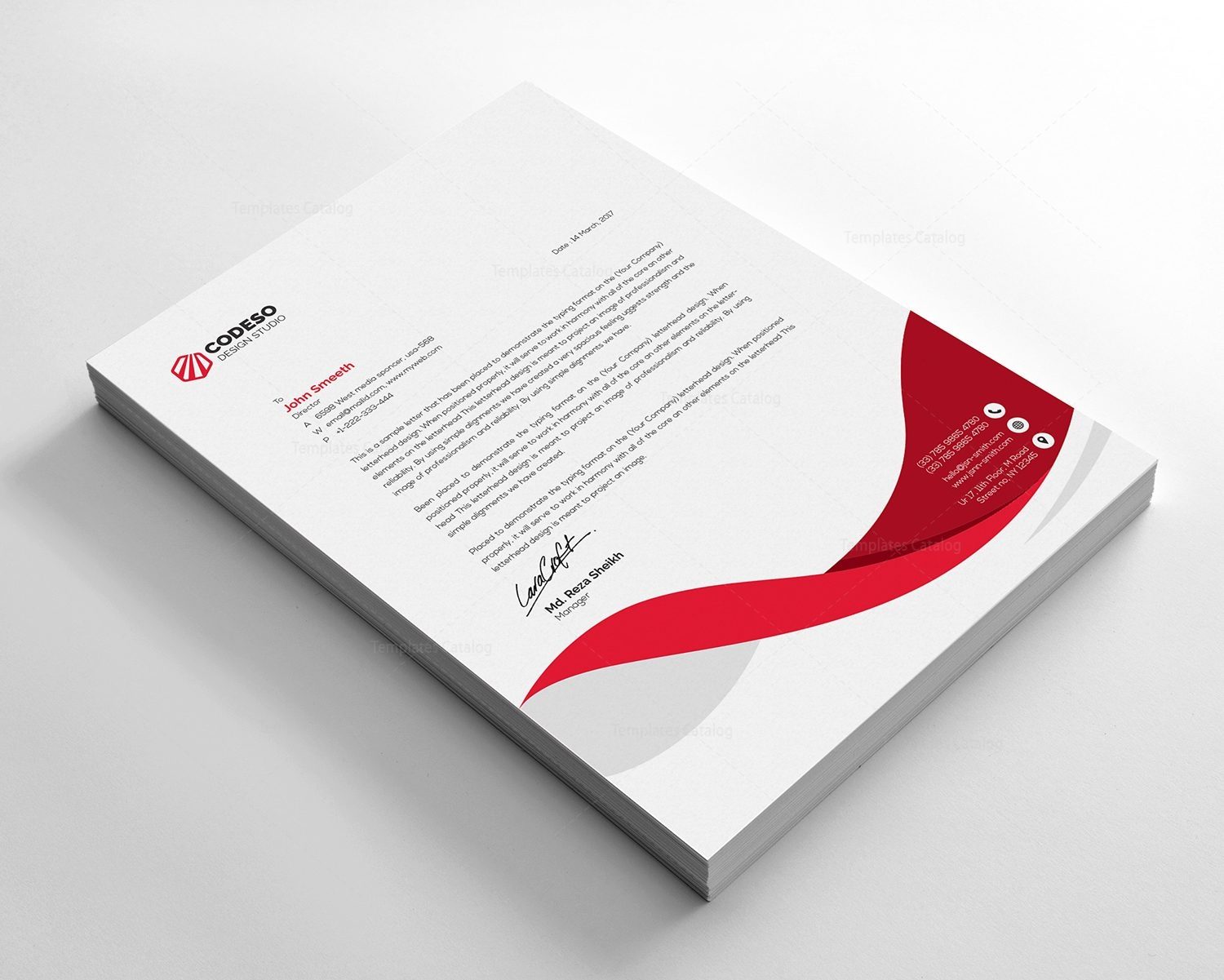 Wave Letterhead Template - Graphic Templates