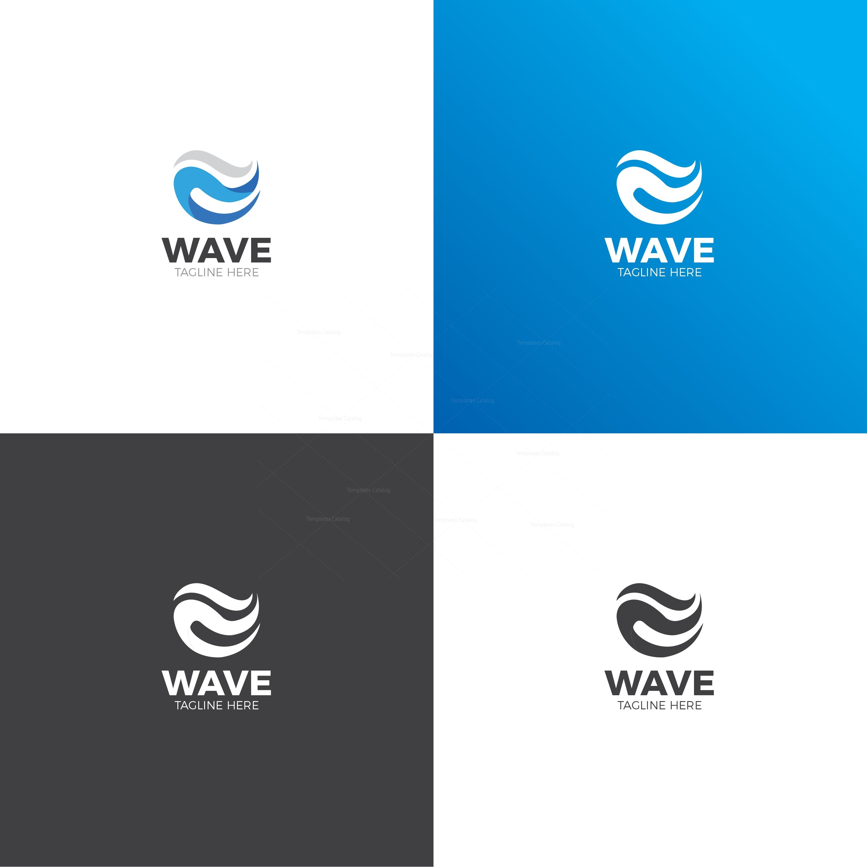Waves Stars Logo Design Template - Graphic Templates