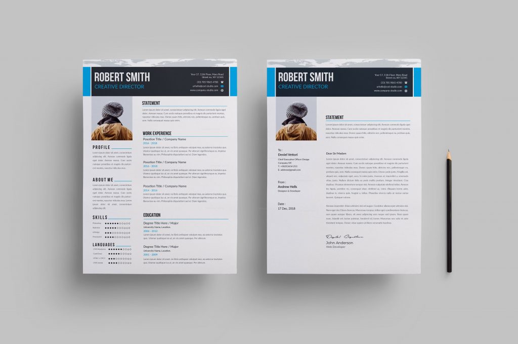 Clean Modern Resume Design - Graphic Templates
