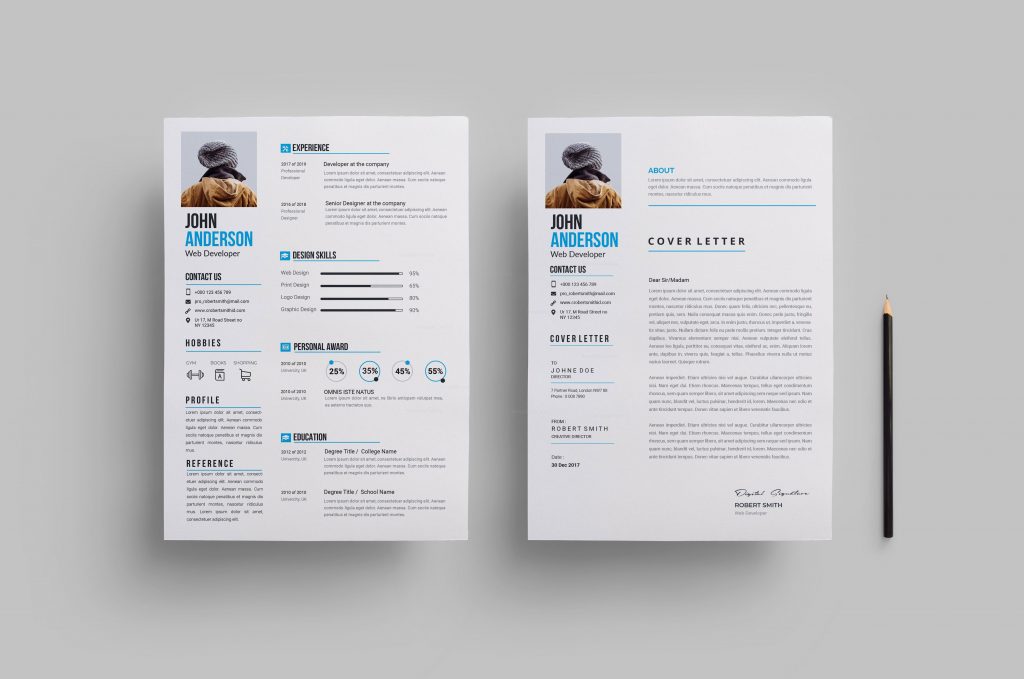 Clean Stylish Resume Design - Graphic Templates