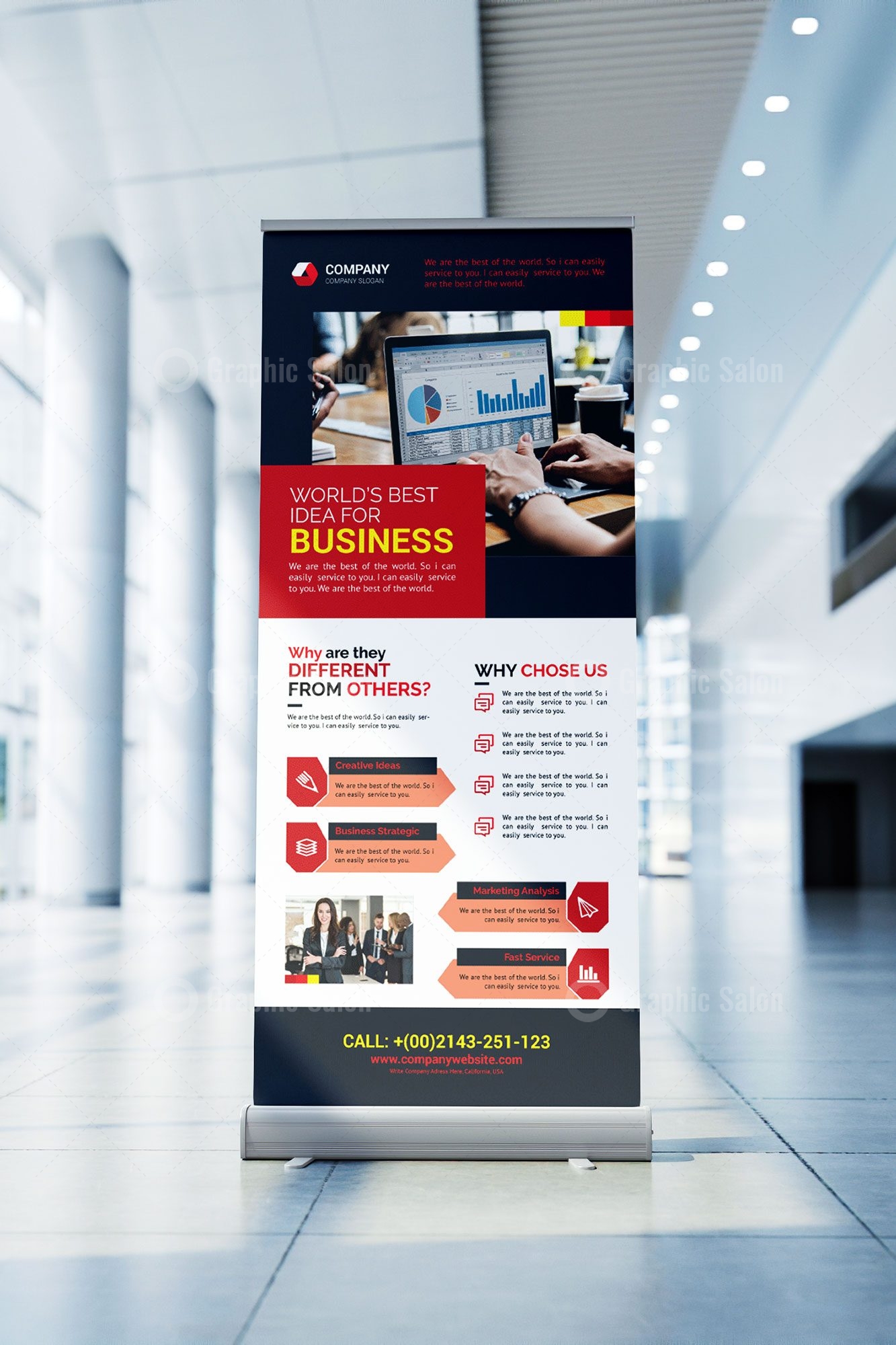 Advertisement Roll Up Banner Template - Graphic Templates